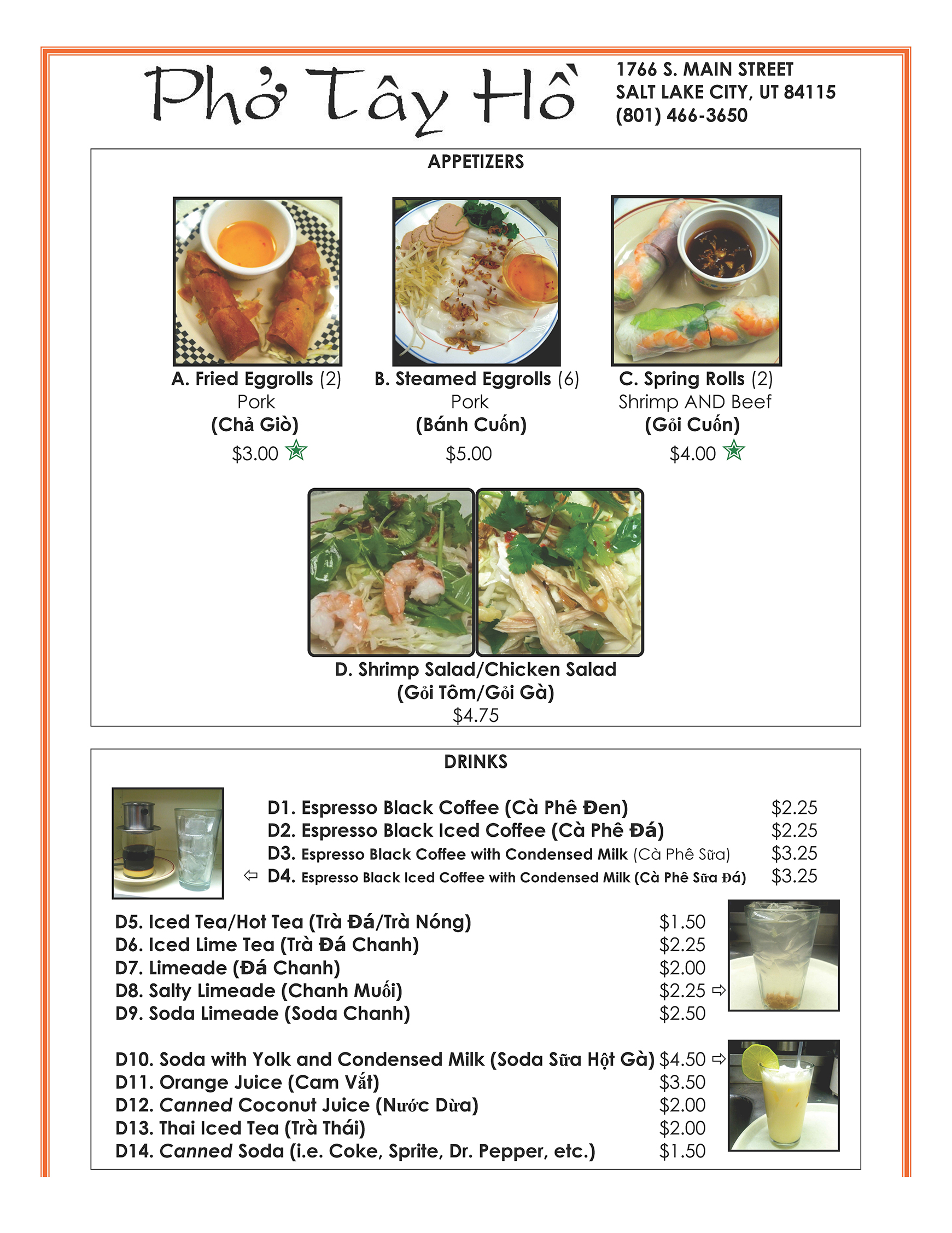 PHO TAY HO MENU 1 | Pho Tay Ho